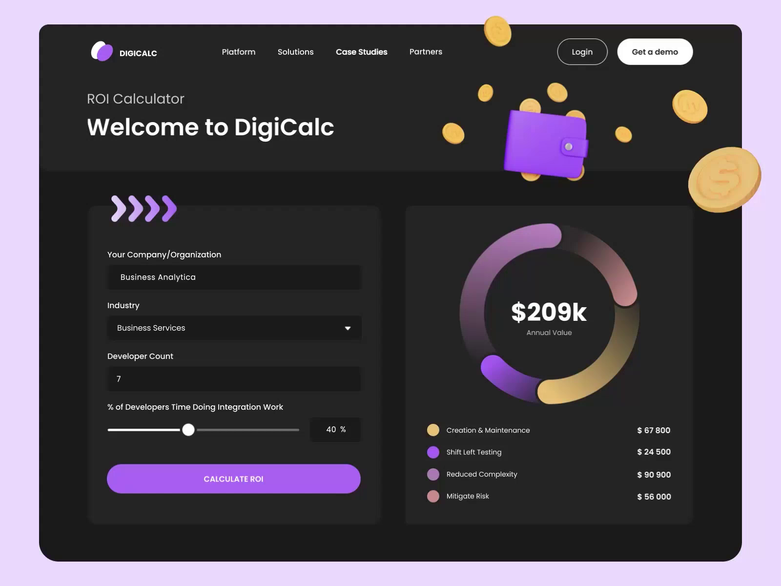 ROI Calculator by Bato on Dribbble
