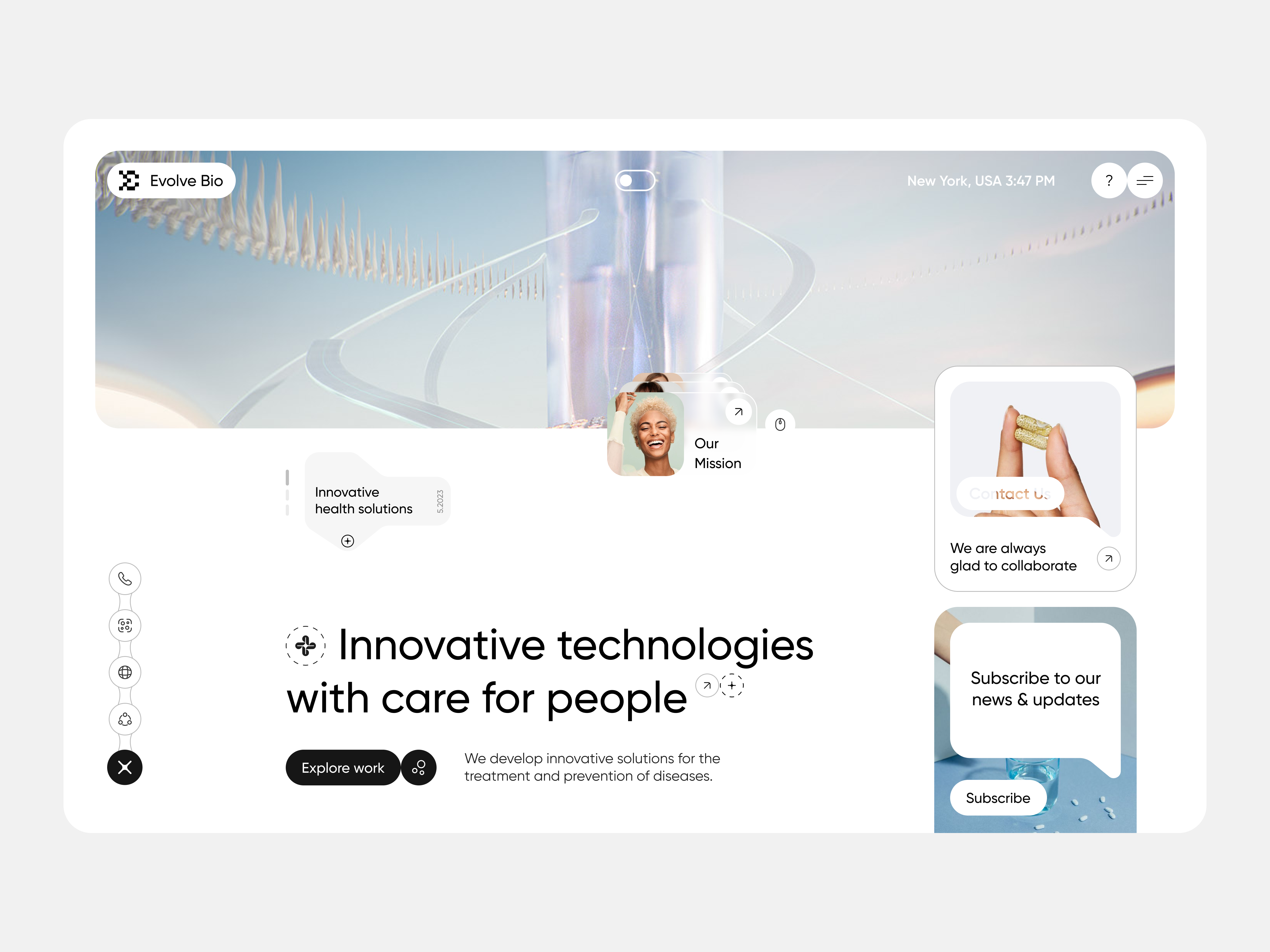 Biotech Landing Page by Levi Wilson for QClay on Dribbble