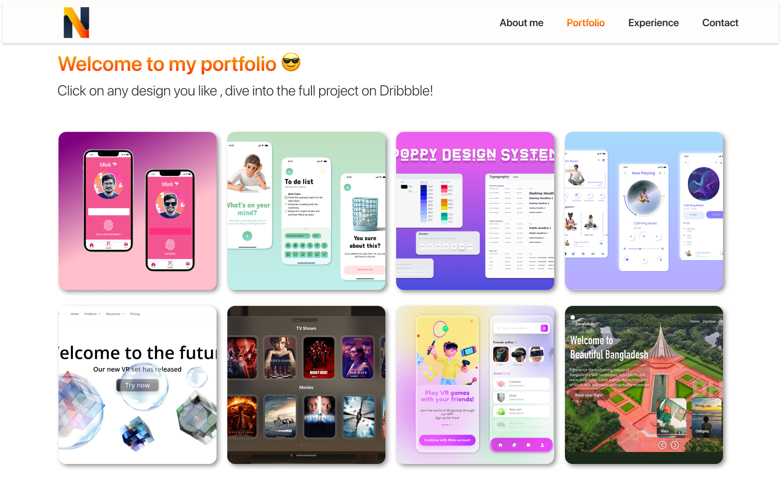 Minimalistic Portfolio Website by Nidal K on Dribbble