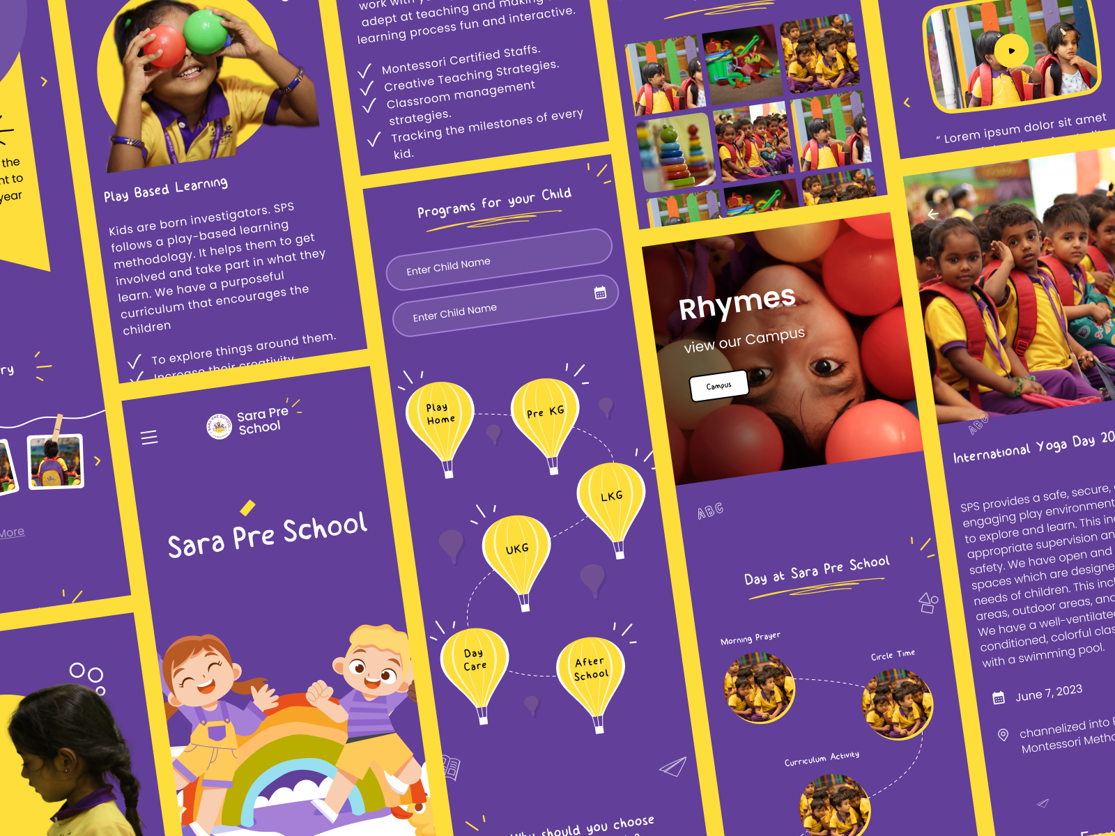 UI/UX design for Play School Website by Triyom Software on Dribbble