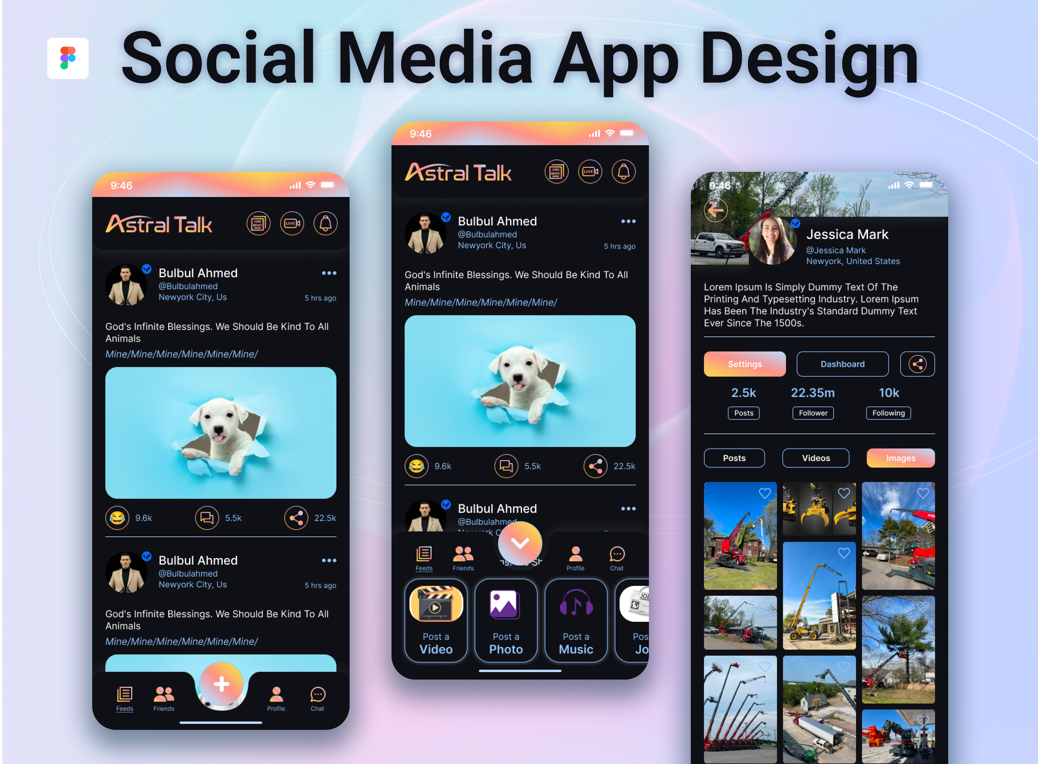 Social Media App Design by Md Sofiqul Islam on Dribbble