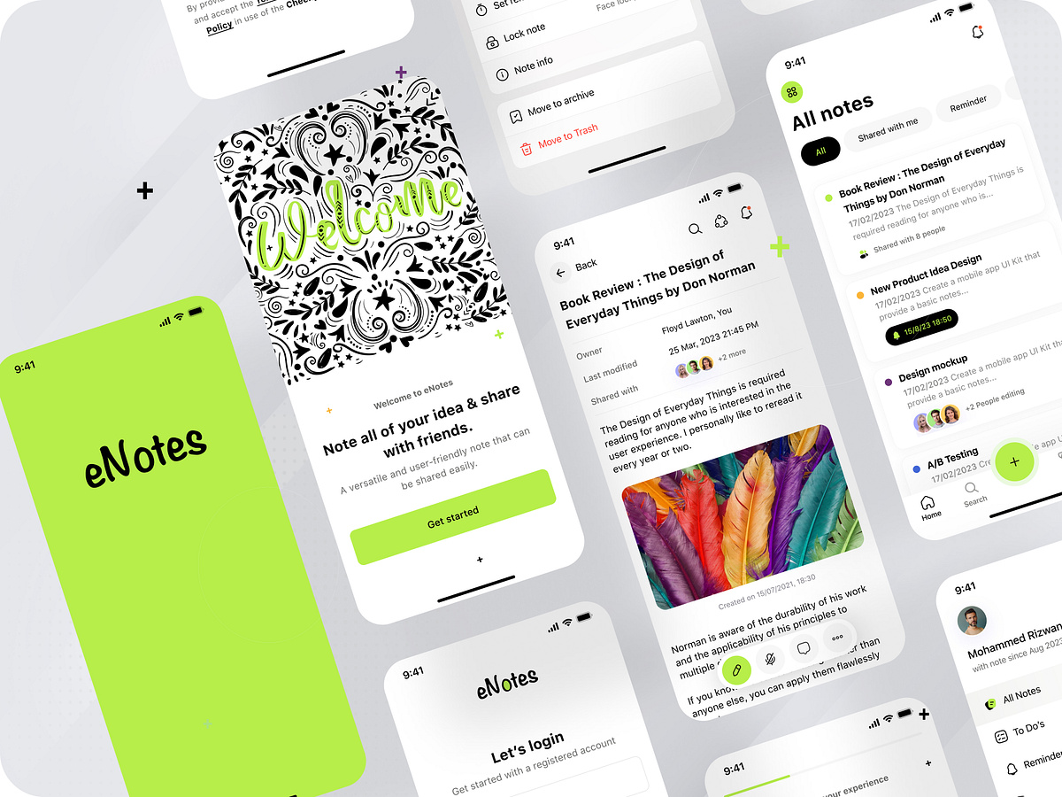 eNotes - note taking app by Md. Rizwan Siddiquei on Dribbble