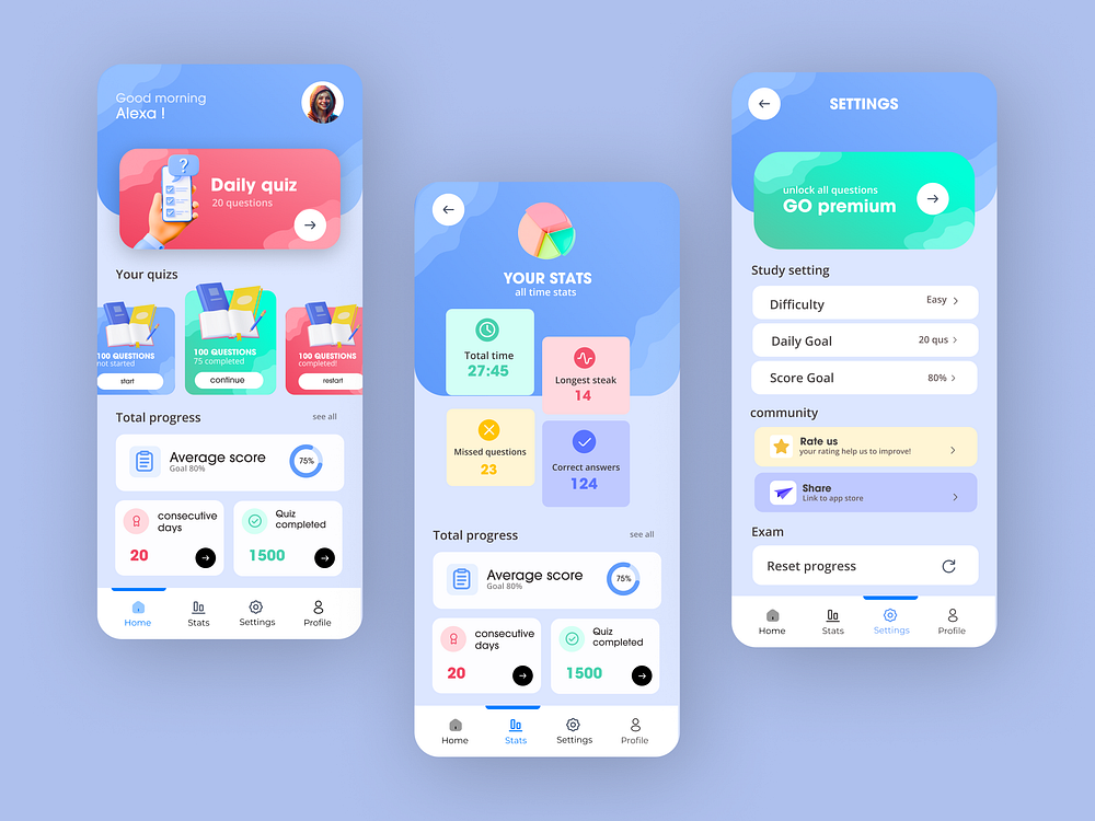 Browse thousands of Quiz App UI images for design inspiration | Dribbble