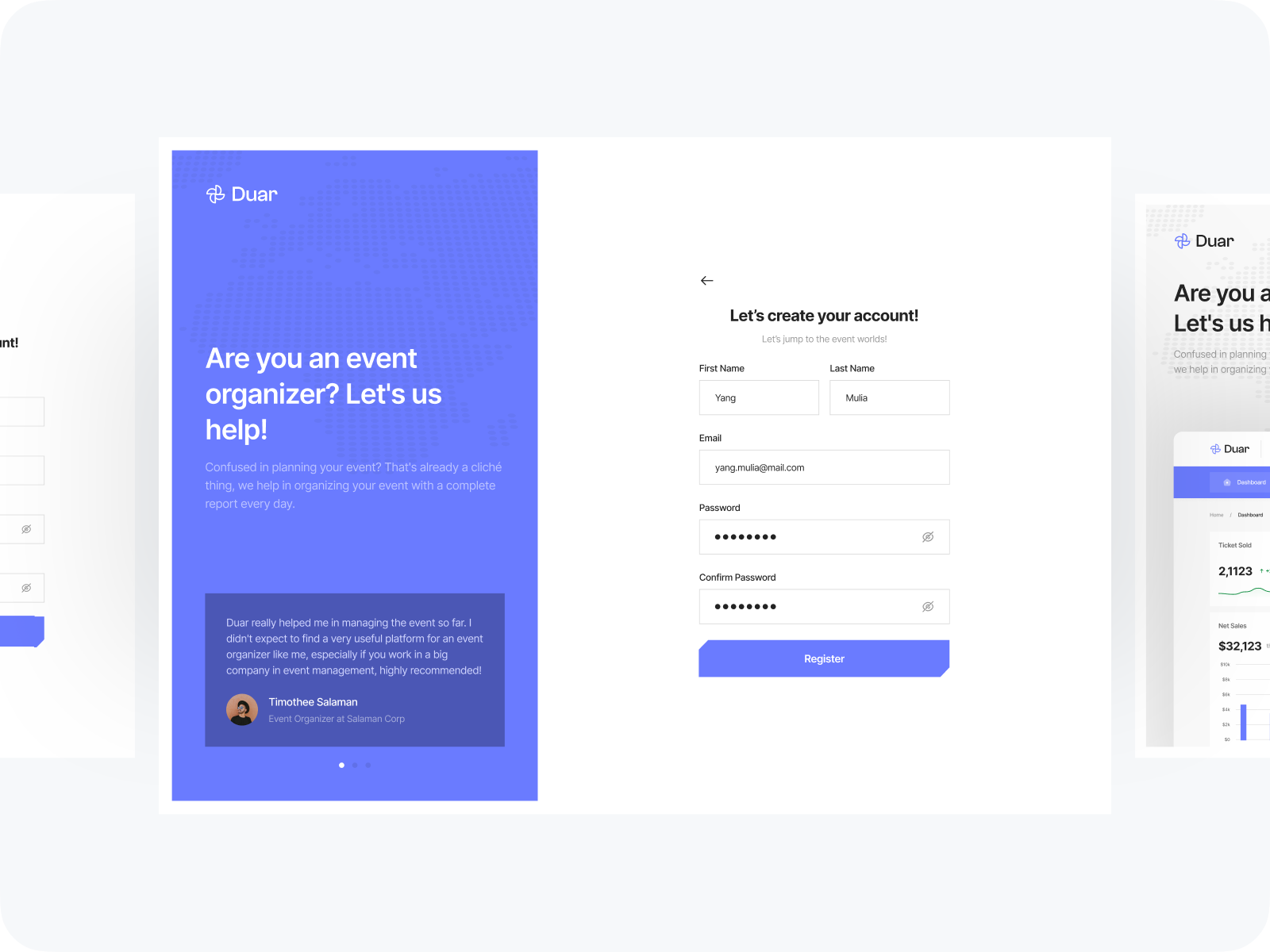 Duar - Register Page 📅 by Arfi Maulana for Pickolab Studio on Dribbble