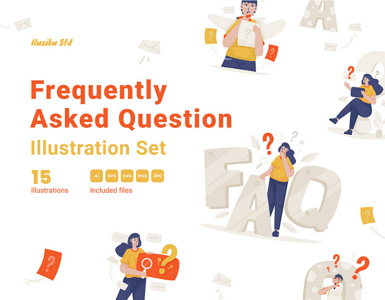 FAQs Page Vector Illustration Set by Ilusiku Studio on Dribbble