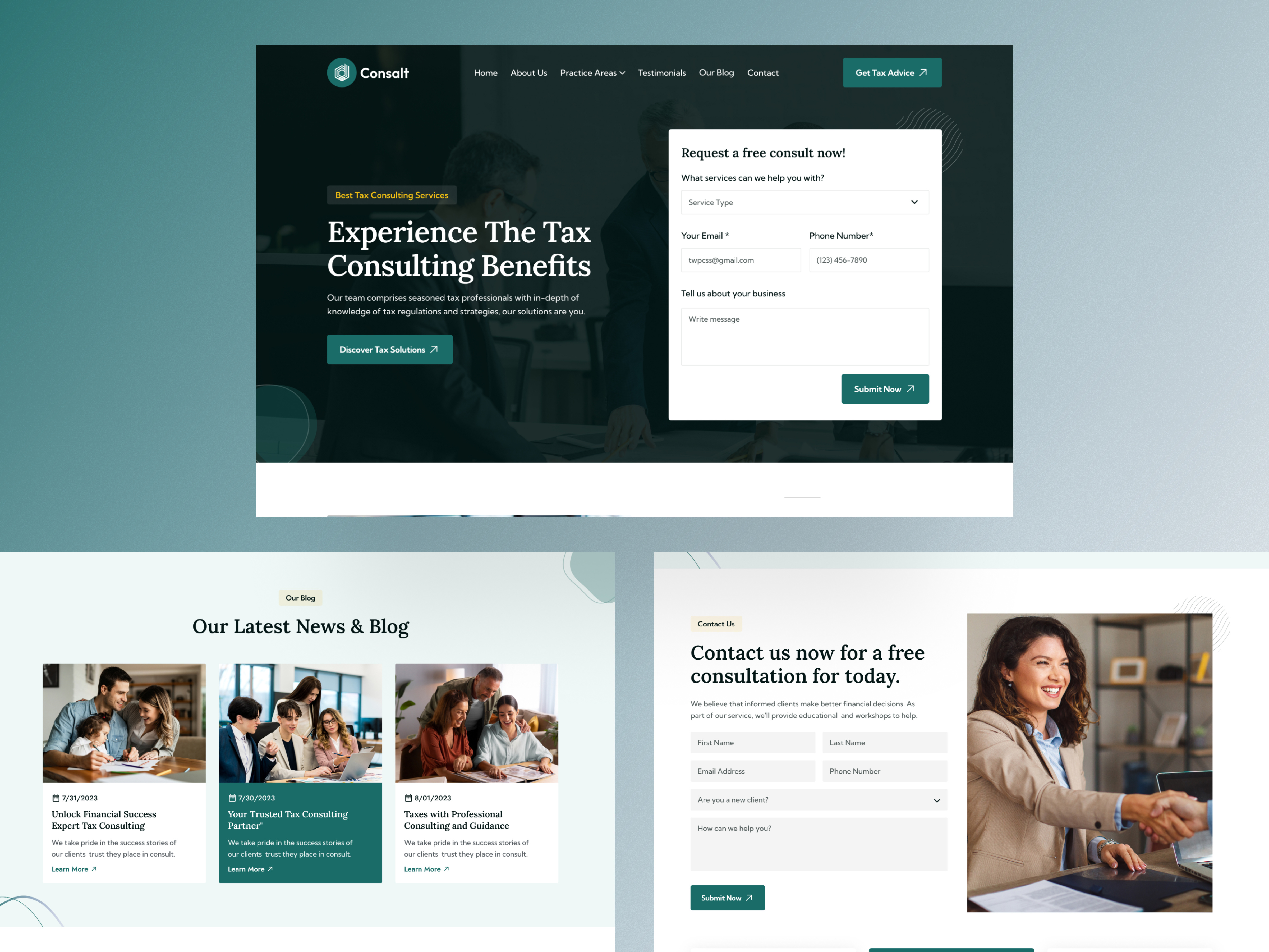 Tax Consulting Agency Landing Page by Ruhul Amin for FleexStudio | UI ...