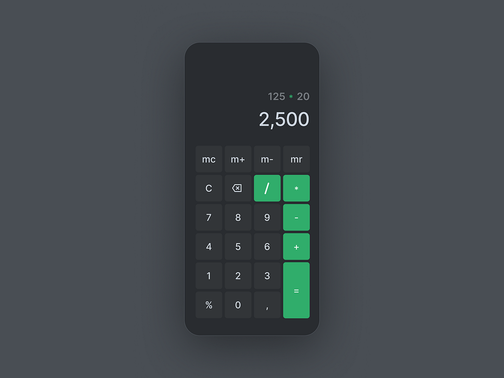 Calculator UI designs, themes, templates and downloadable graphic ...