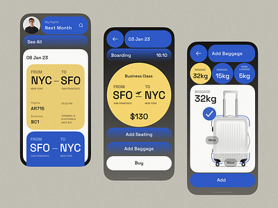 Aviation mobile app by Anastasia Golovko on Dribbble