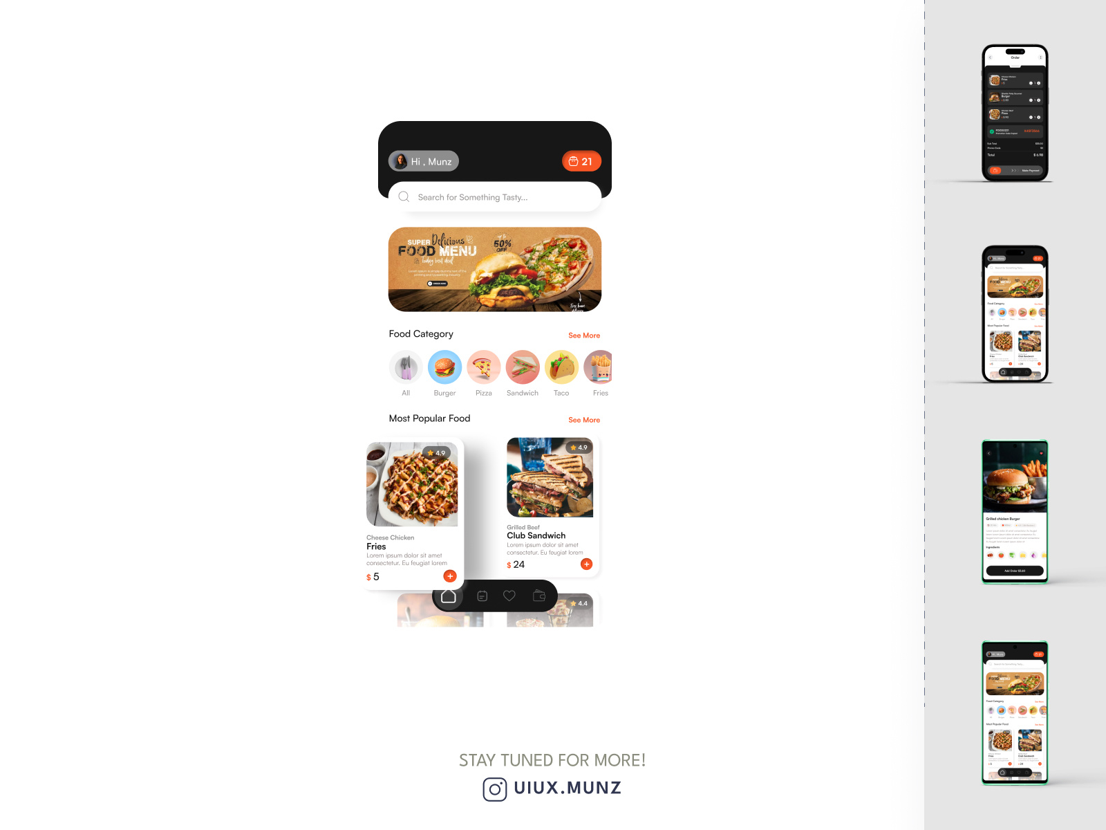 Food Ordering UI Design by Muneeza Hussain on Dribbble
