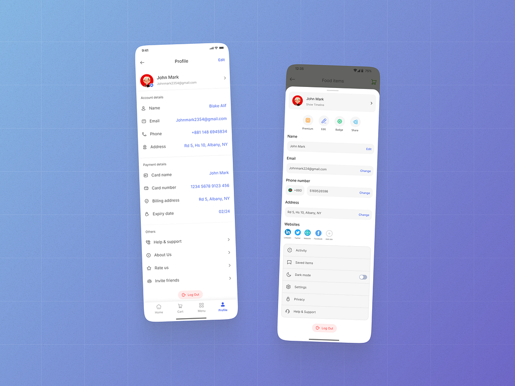 App Profile UI Design by Rabbani Rasha Alvy on Dribbble