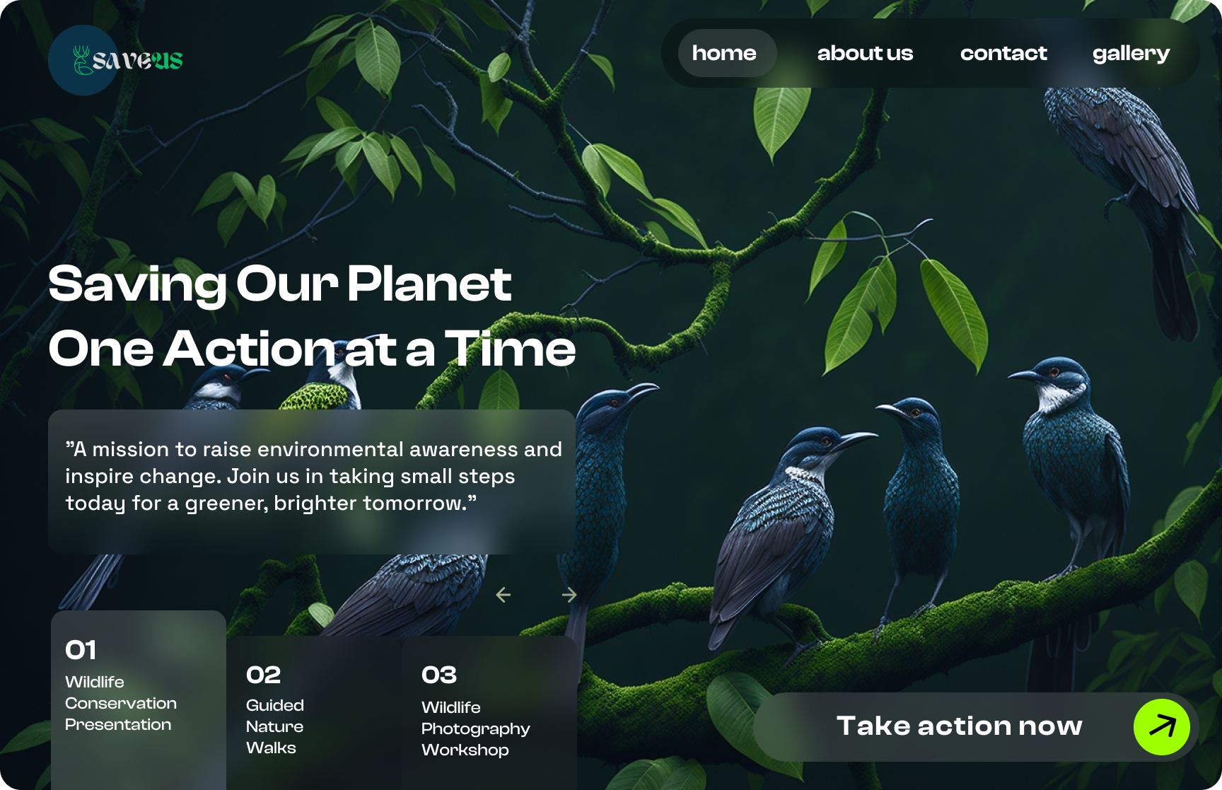 nature awareness landing page design by Souvik Pandit on Dribbble