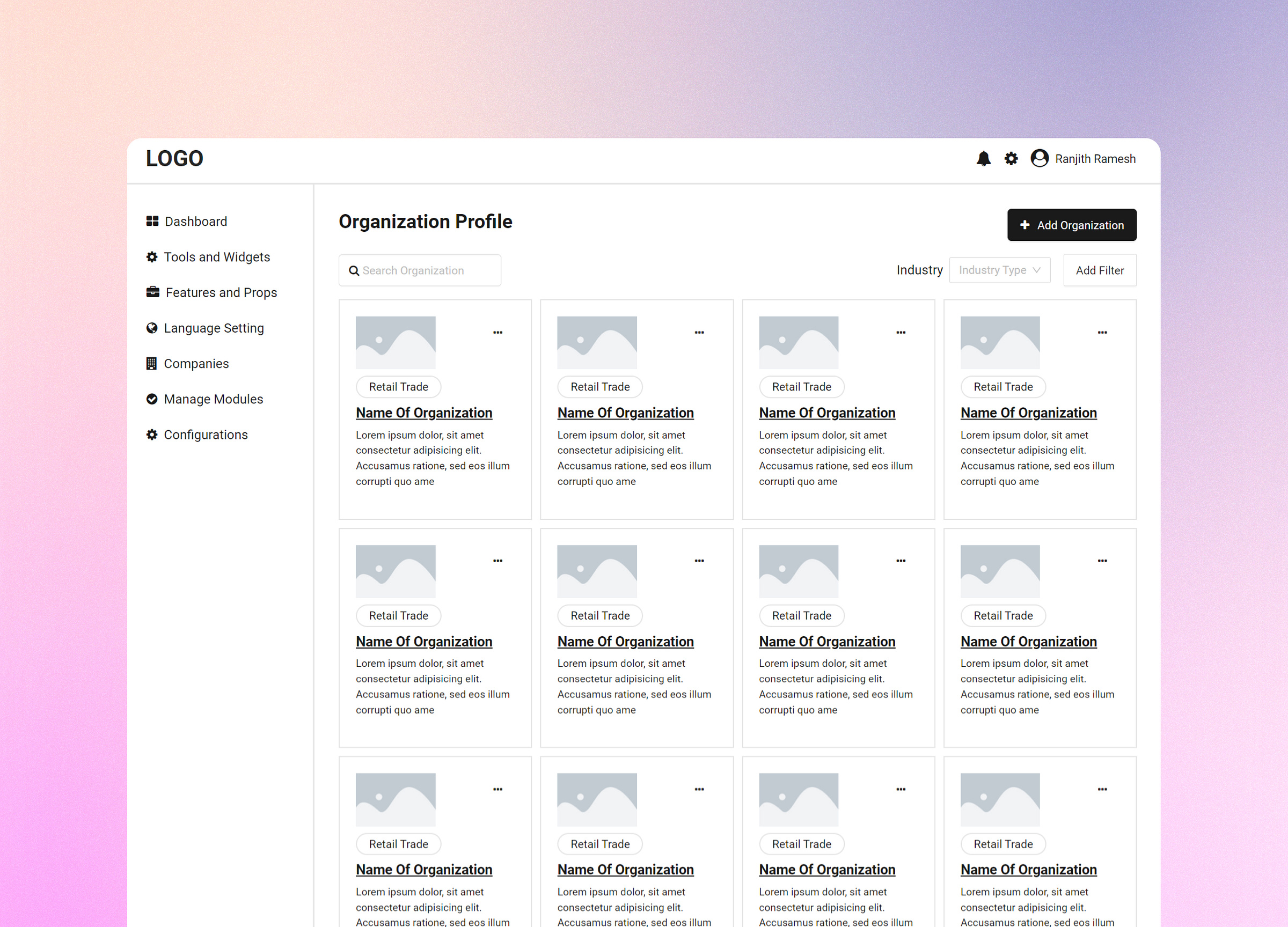 Elegant Organization Profiles Page Design With Converted Code by ...
