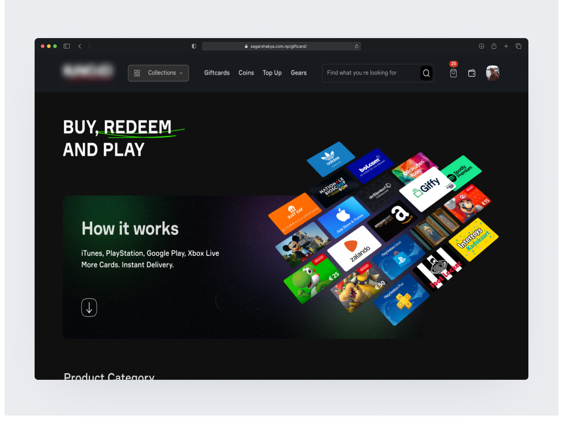 Online Gift card UI design (Light/Dark theme) by Sagar Shakya on Dribbble
