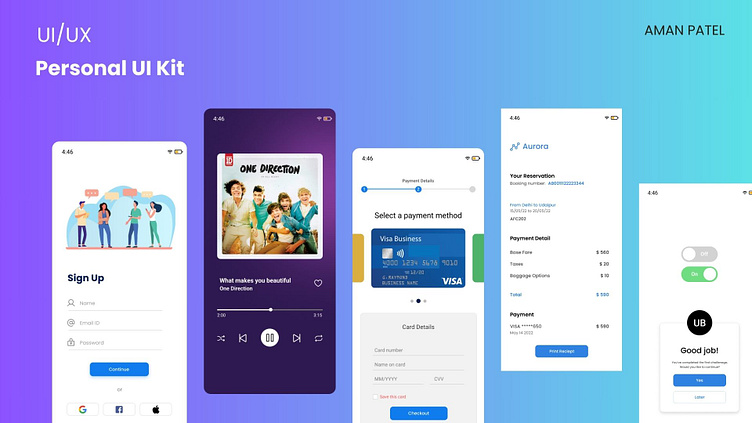 Beginner UI Kit by Aman on Dribbble