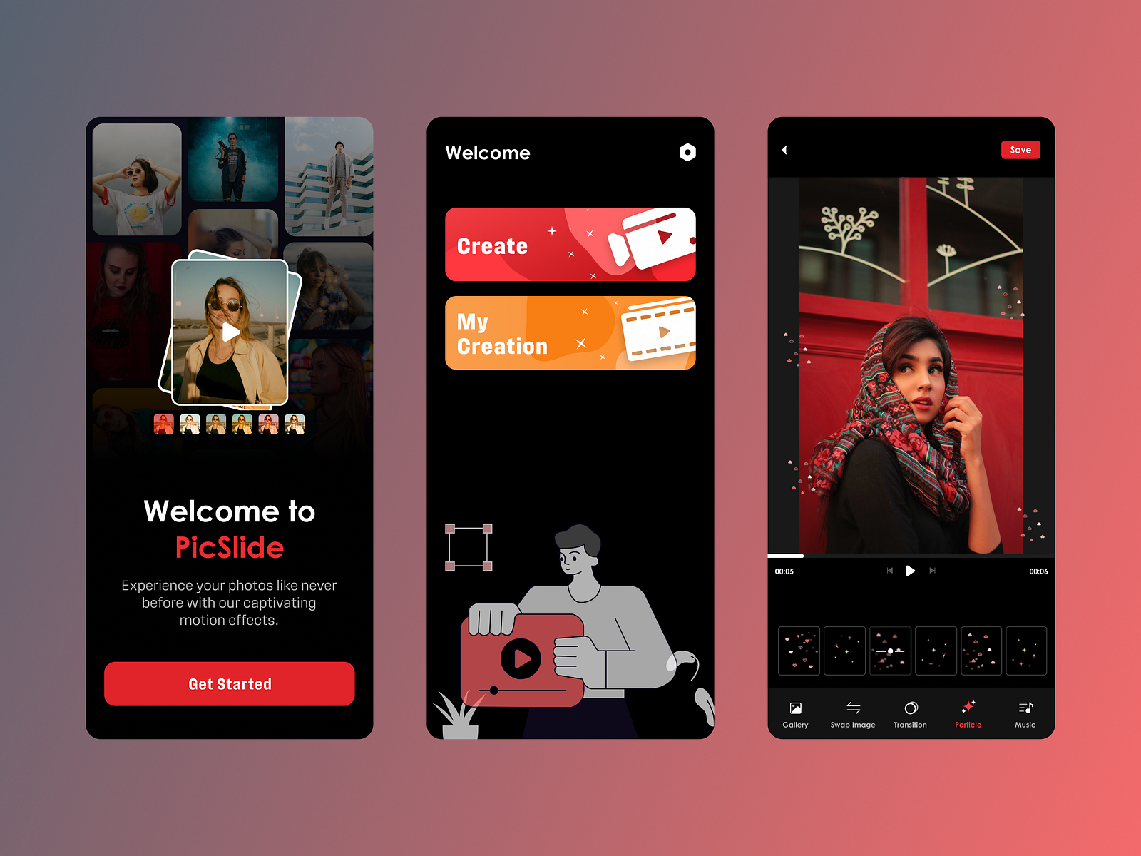 PicSlider App UI by Ekta Sutariya on Dribbble
