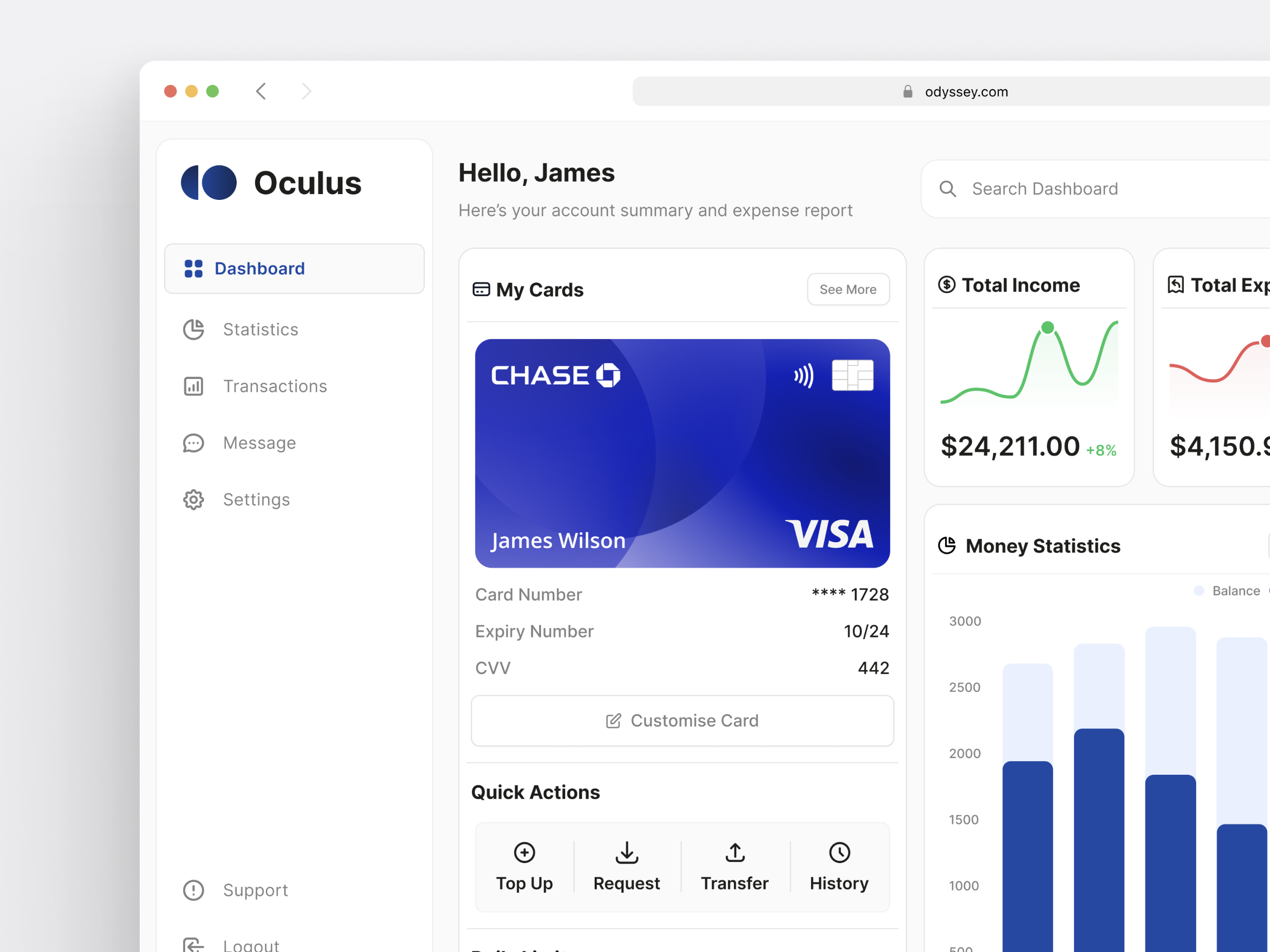 Oculus - Card Dashboard by Atulya on Dribbble