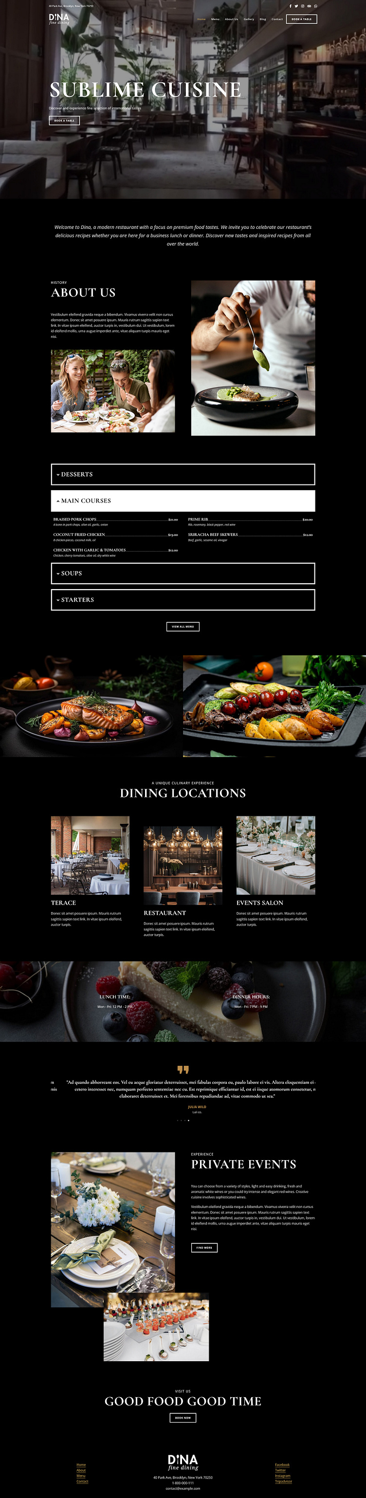 Dina Fine Dining by MatchThemes on Dribbble Dina Fine Dining by MatchThemes on Dribbble
