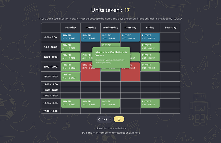 Timetable Generator Design by Sunpreet Brar on Dribbble