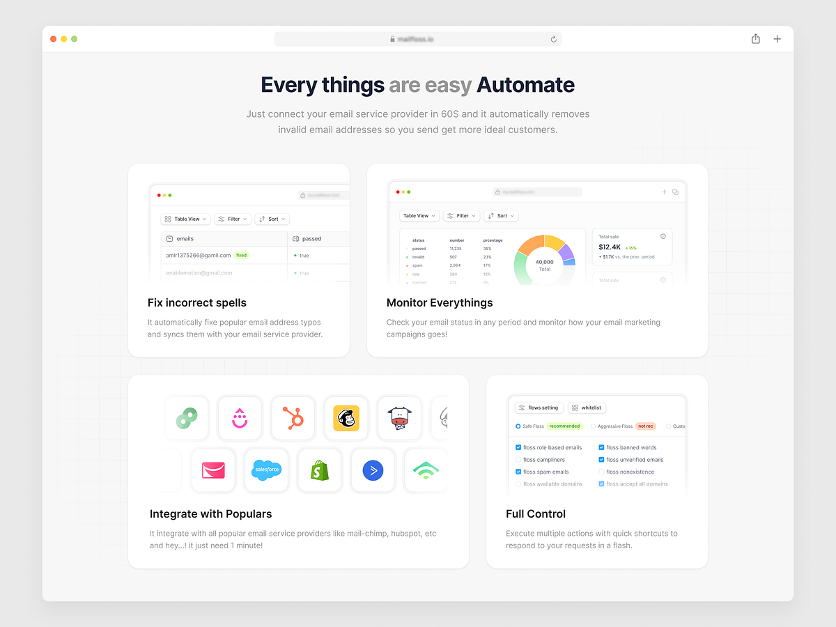 Email Validator Landing Page by Amir Mohammadi on Dribbble