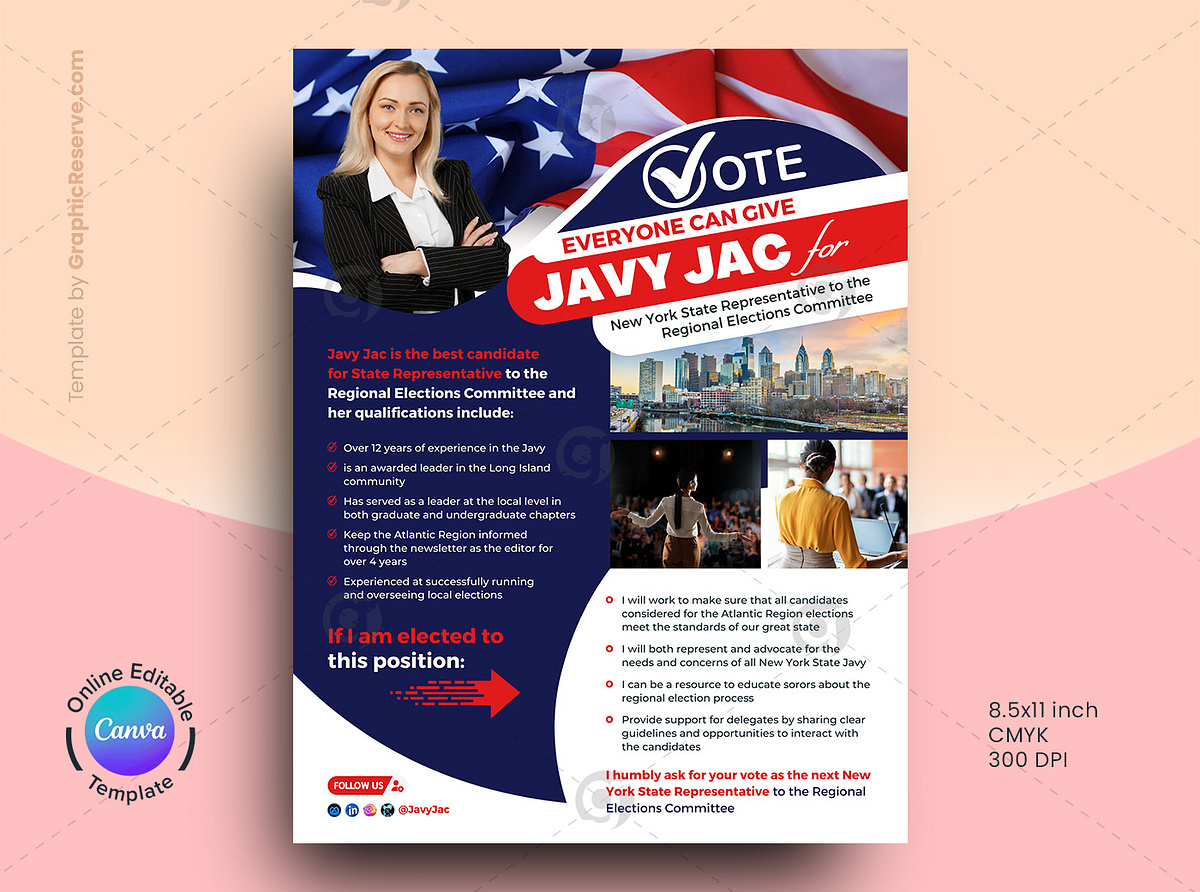 Political Campaign Election Flyer Template by Graphic Reserve on Dribbble