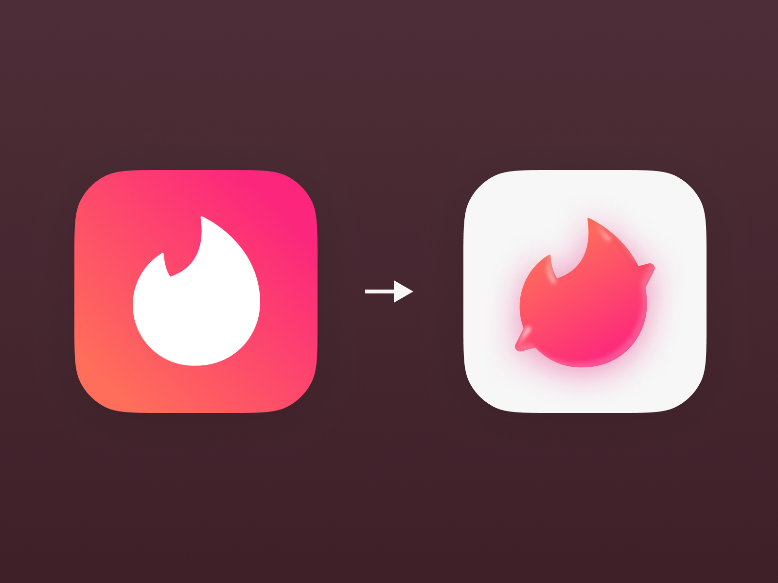 Tinder - App icon redesign concept #19 by Eddy on Dribbble