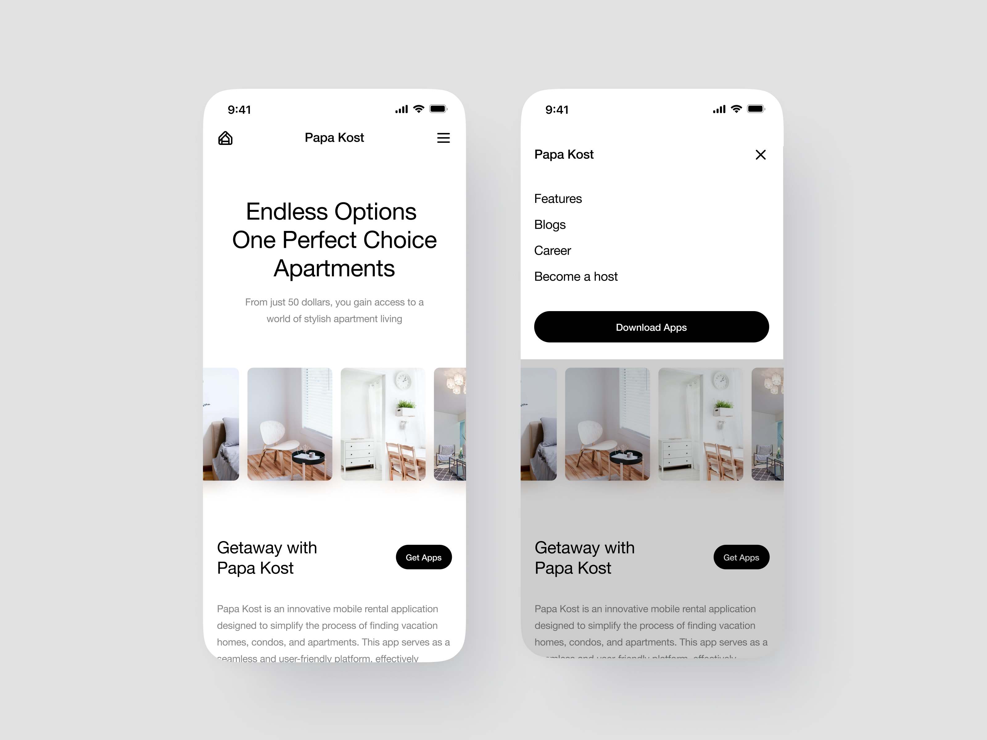Papa Kost - Landing Page for Mobile by Haqqi Ilmiawan for Kretya Studio ...