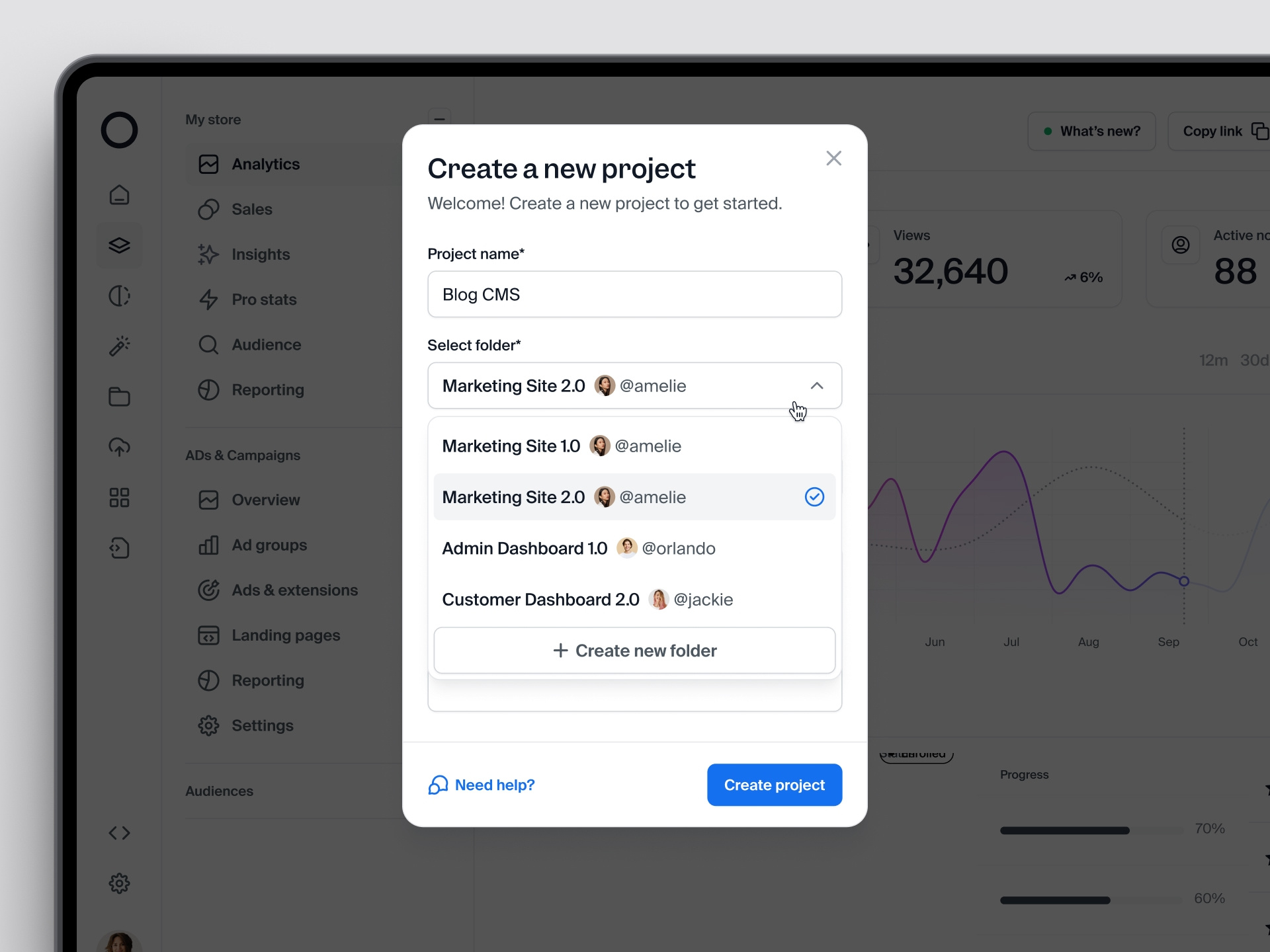 New project modal — Untitled UI by Jordan Hughes® on Dribbble