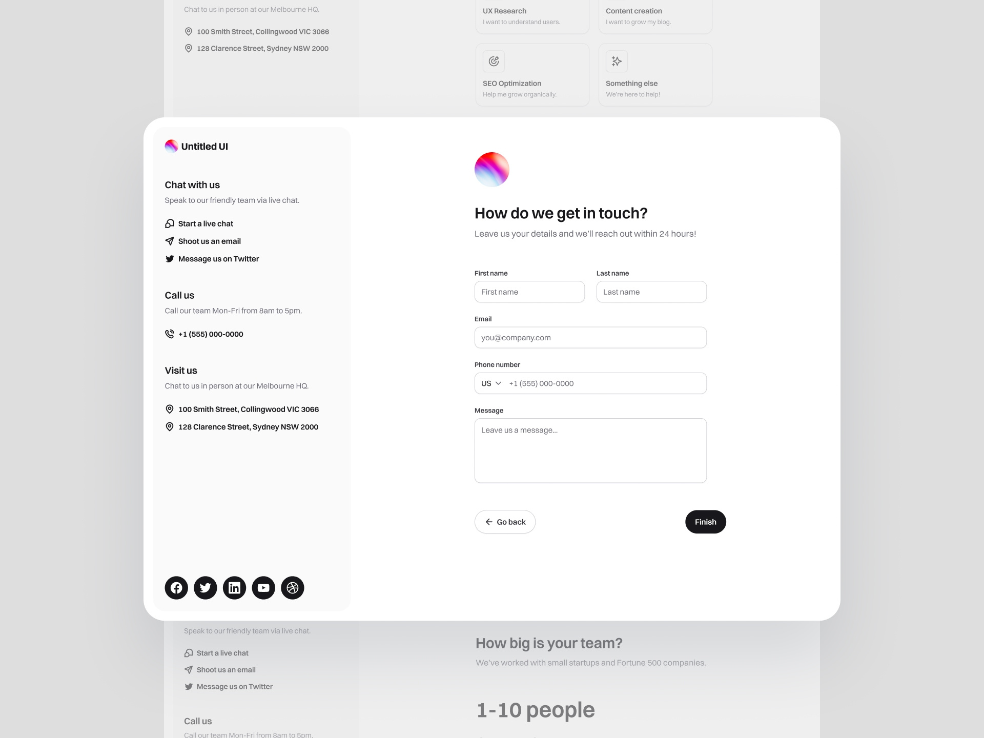 Contact multi-step form — Untitled UI by Jordan Hughes® on Dribbble