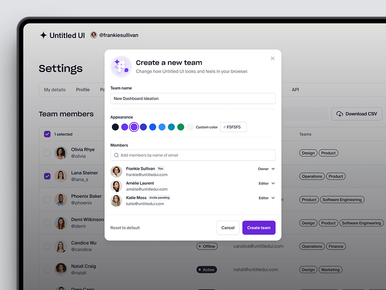 Create A New Team — Untitled Ui By Jordan Hughes® On Dribbble 