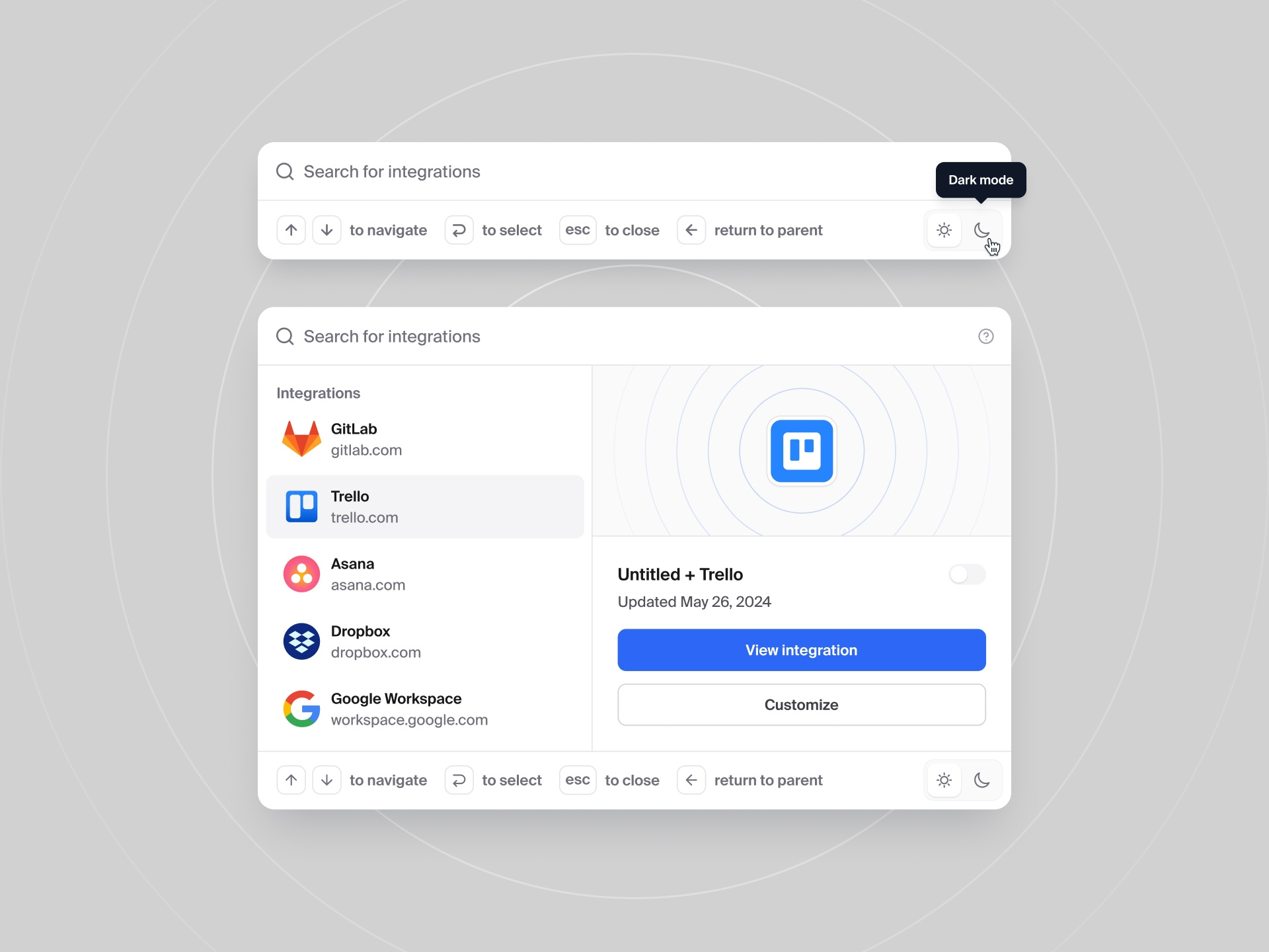 Integrations search — Untitled UI by Jordan Hughes® on Dribbble