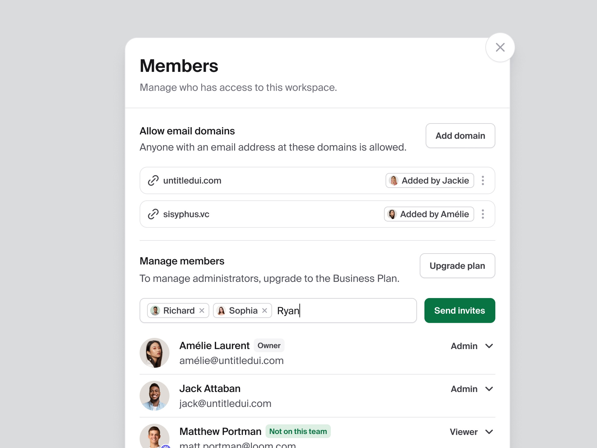 Invite members — Untitled UI by Jordan Hughes® on Dribbble