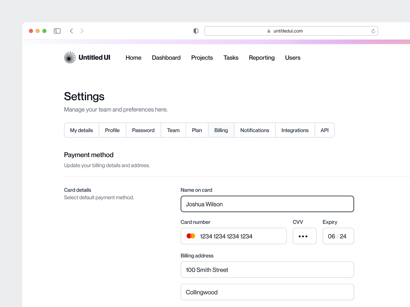 Billing settings — Untitled UI by Jordan Hughes® on Dribbble