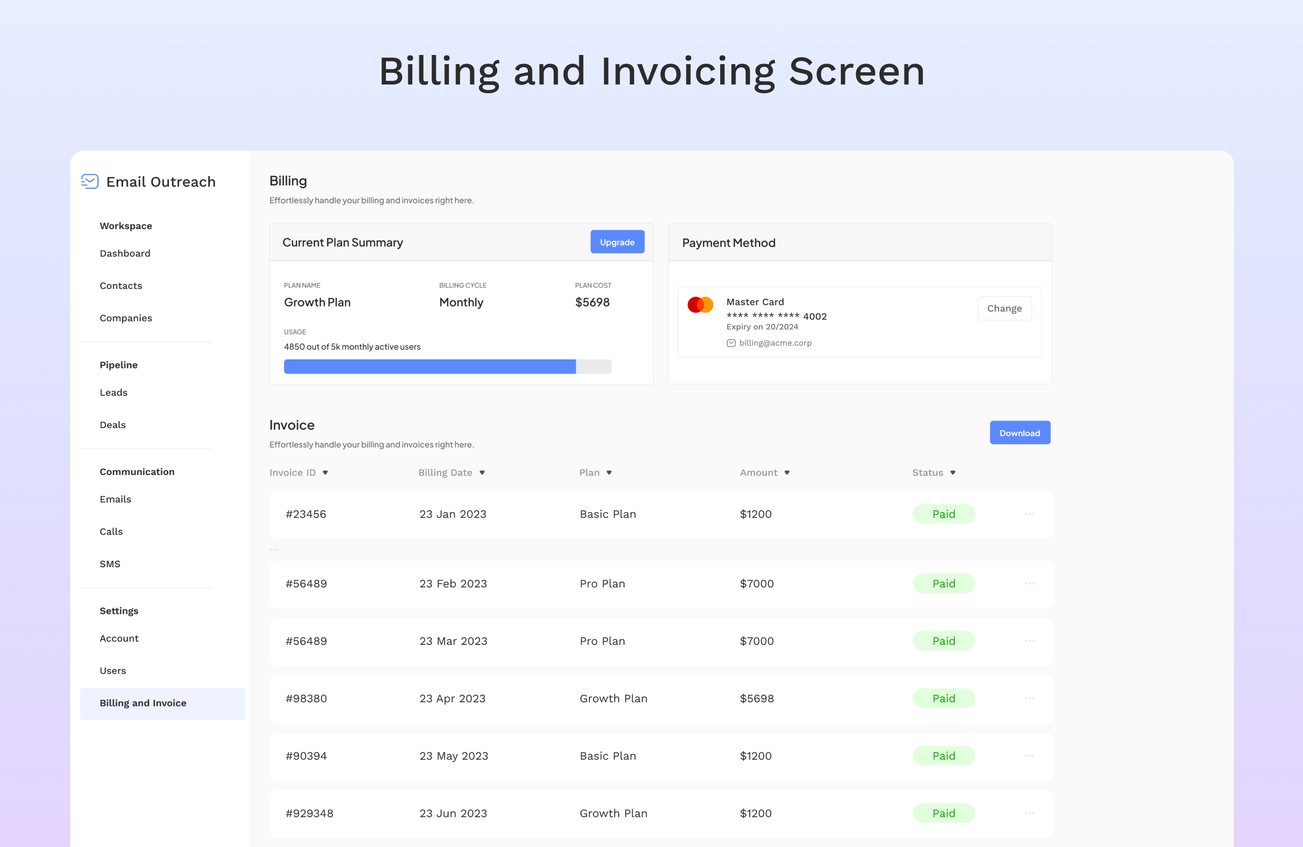Billing UI designs, themes, templates and downloadable graphic elements ...