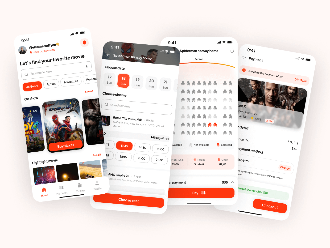 Movie booking ticket by Ibnu Soffyan on Dribbble