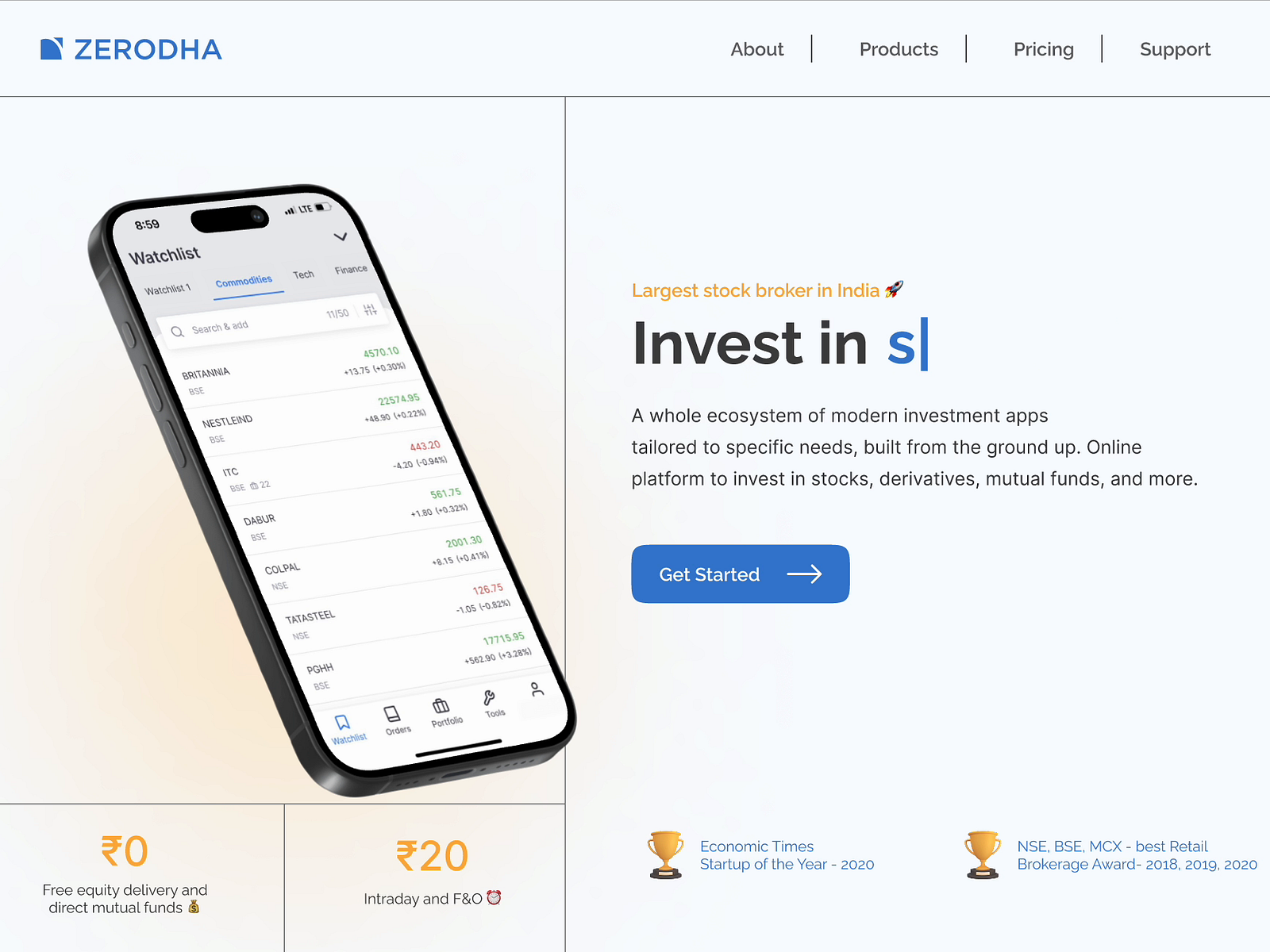 Zerodha Website⚡️Landing Page Revamp by Priyanka on Dribbble