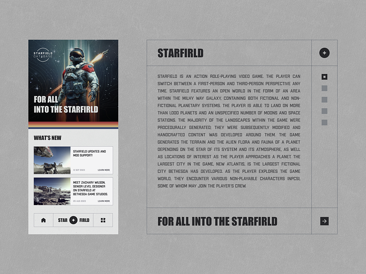 Starfield mobile app by YueYue on Dribbble