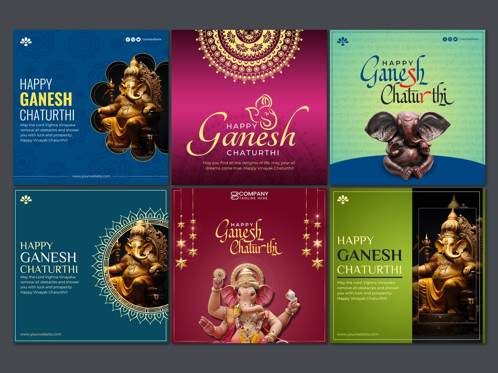 Ganesh Chaturthi Social Media Posts by Zeiore Studio on Dribbble