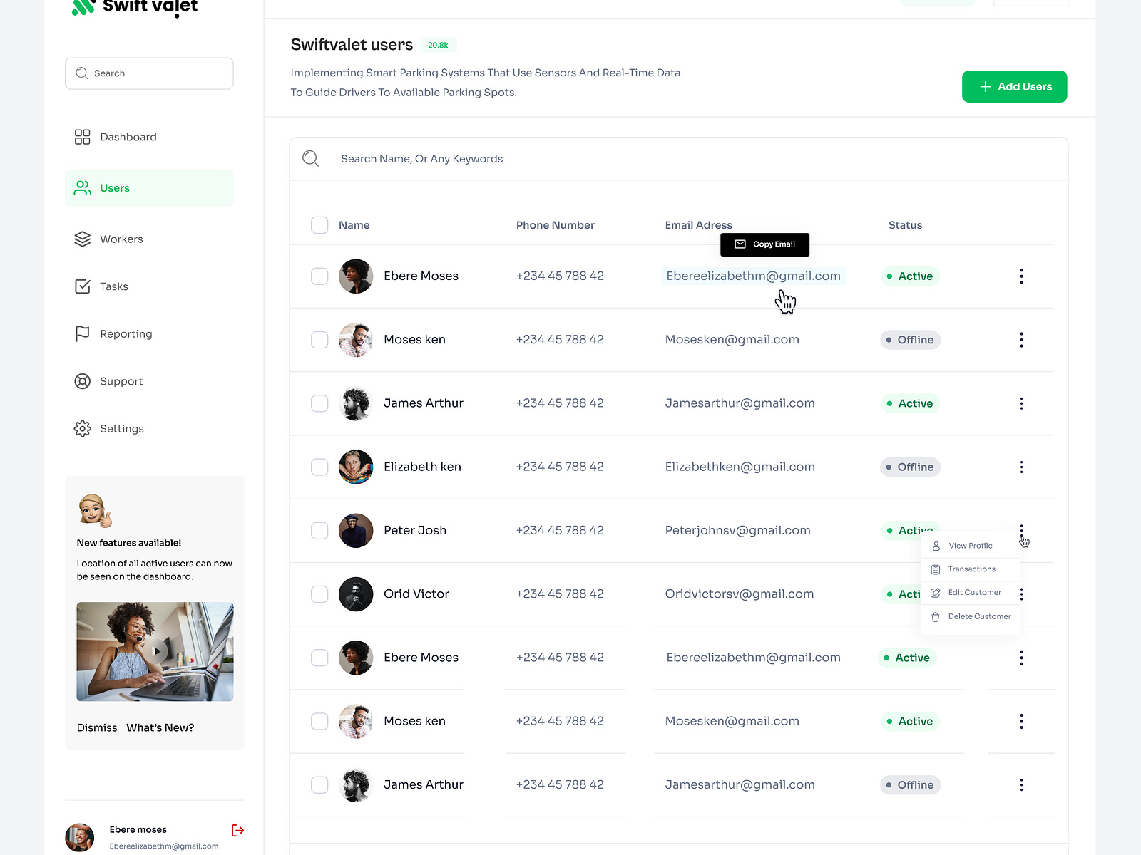 Admin user table by EBERE ELIZABETH MOSES on Dribbble