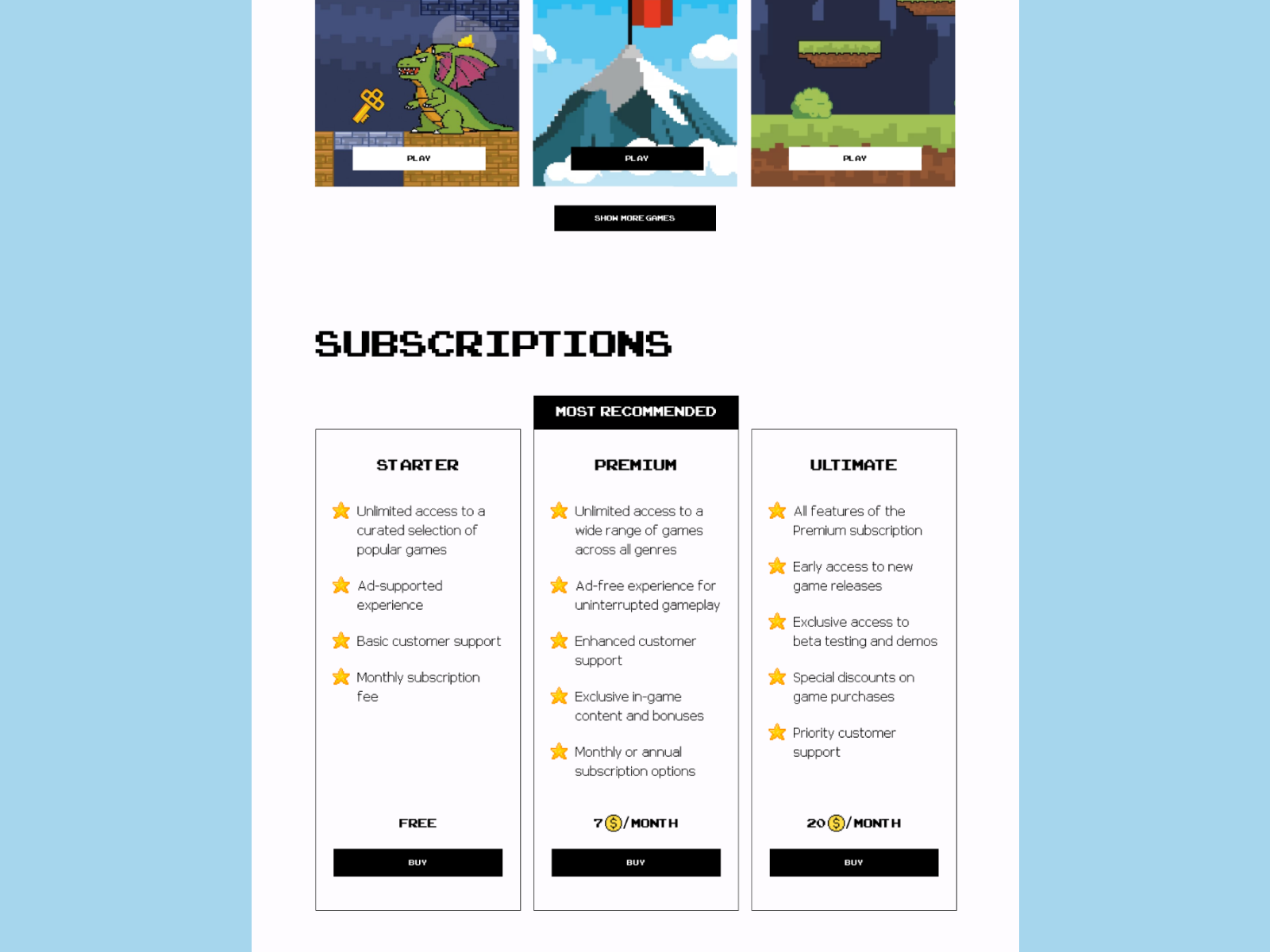 Game Shop Landing Page by Ronas IT | UI/UX Team on Dribbble