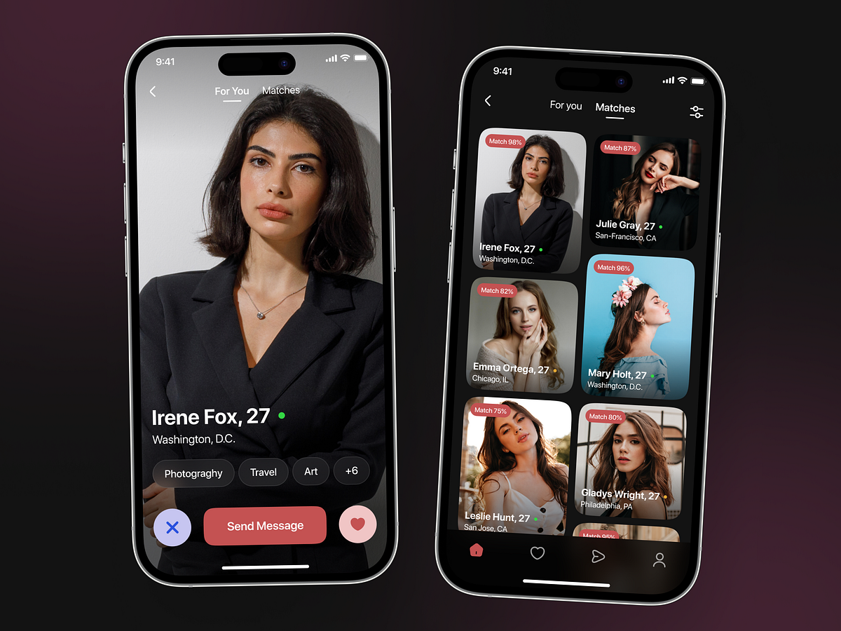 Dating App UI by Ronas IT | UI/UX Team on Dribbble