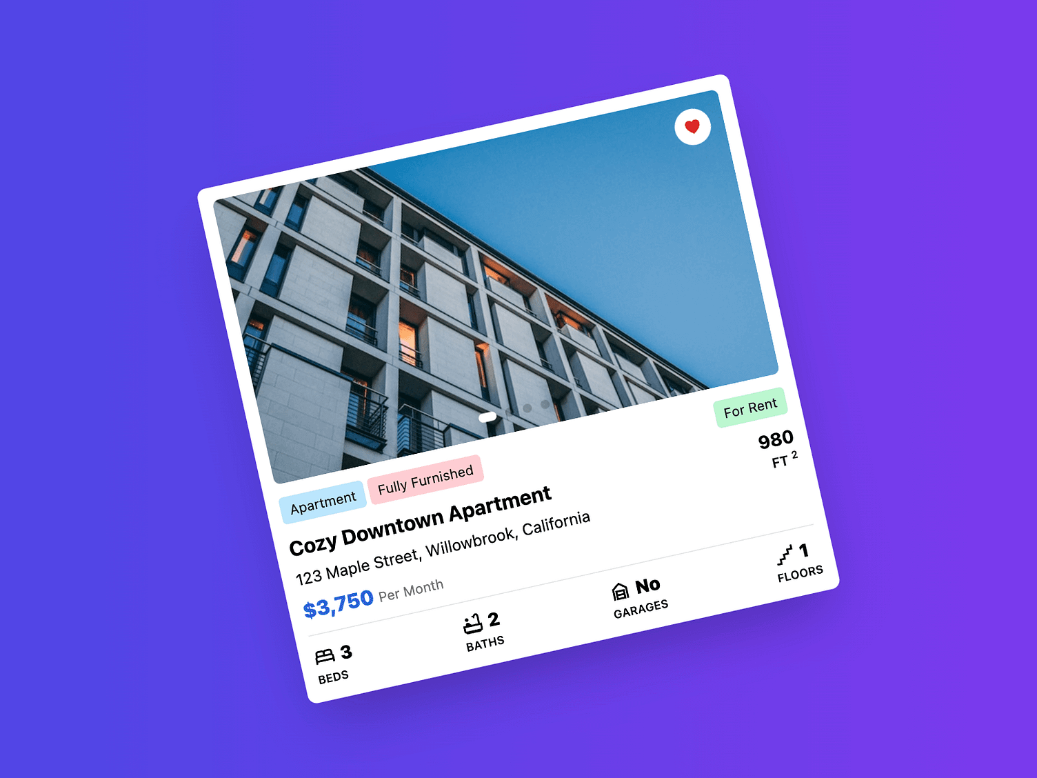 Real Estate Property Card UI Made Using Tailwind CSS by Praveen ...