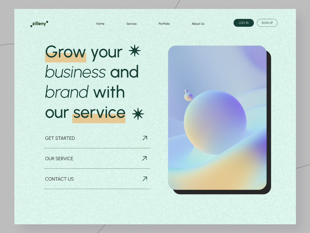 Zilleny - Landing Page of Digital Marketing Service Website by Truni on Dribbble