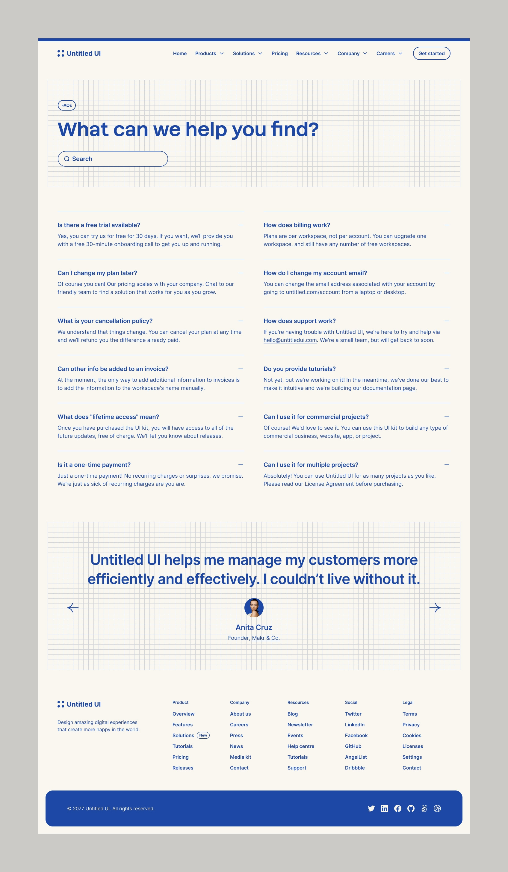 Frequently Asked Questions (FAQs) — Untitled UI by Jordan Hughes® on ...