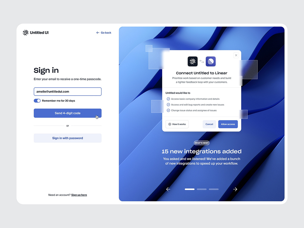 Sign in — Untitled UI by Jordan Hughes® on Dribbble