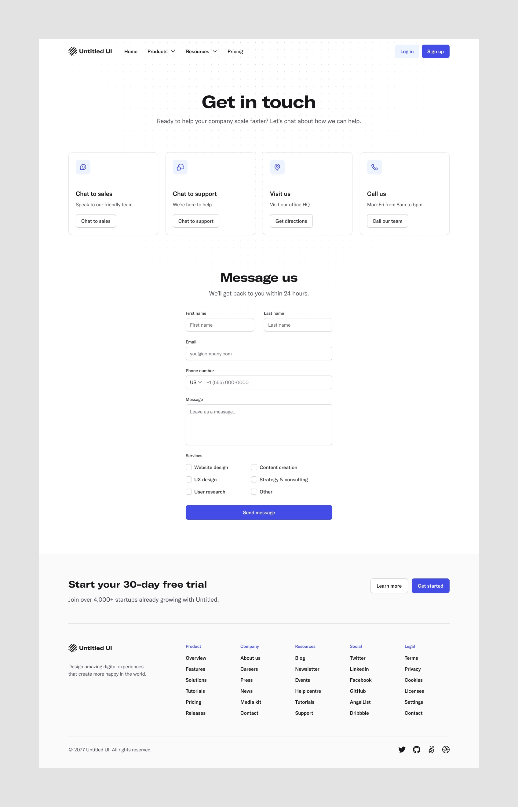 Get in touch — Untitled UI by Jordan Hughes® on Dribbble