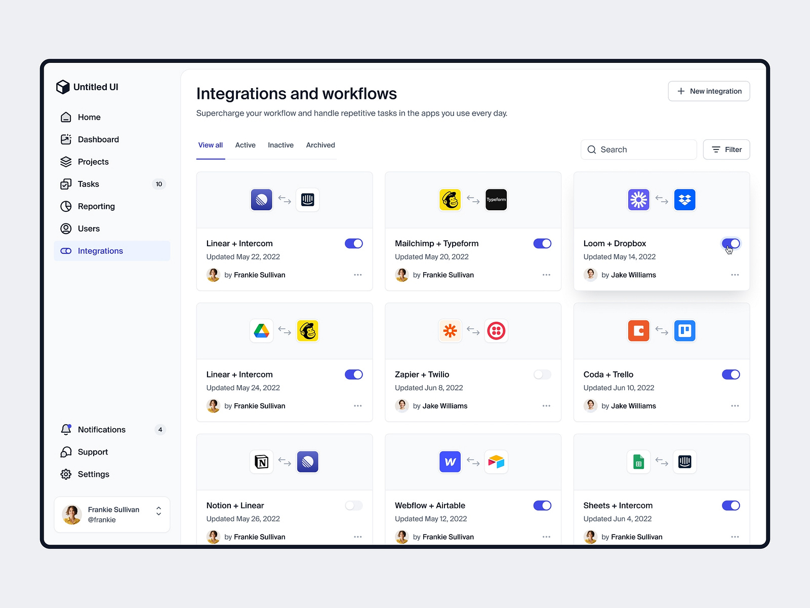 Integrations and workflows — Untitled UI by Jordan Hughes® on Dribbble Integrations and workflows — Untitled UI by Jordan Hughes® on Dribbble