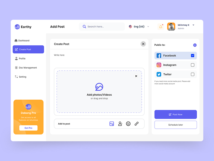 Social Media Management Page Design by Mrinmoy Krishna Roy on Dribbble