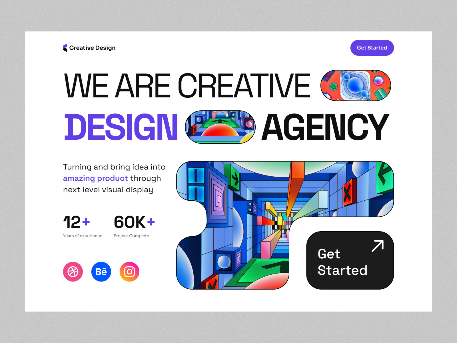 Design Agency Header by Tajul Islam on Dribbble