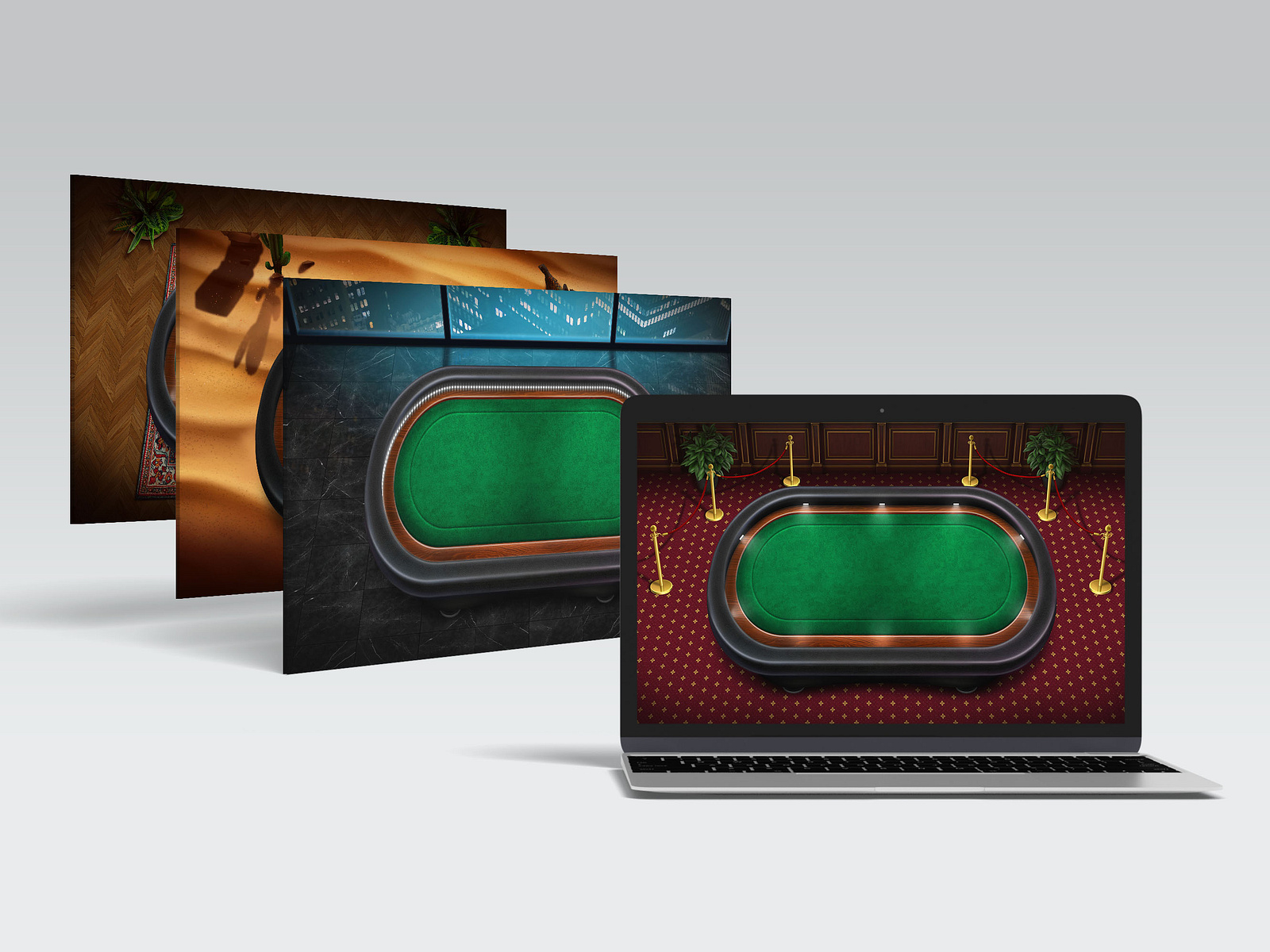 Illustration for the online poker room GUI by Elena Bugreeva on Dribbble