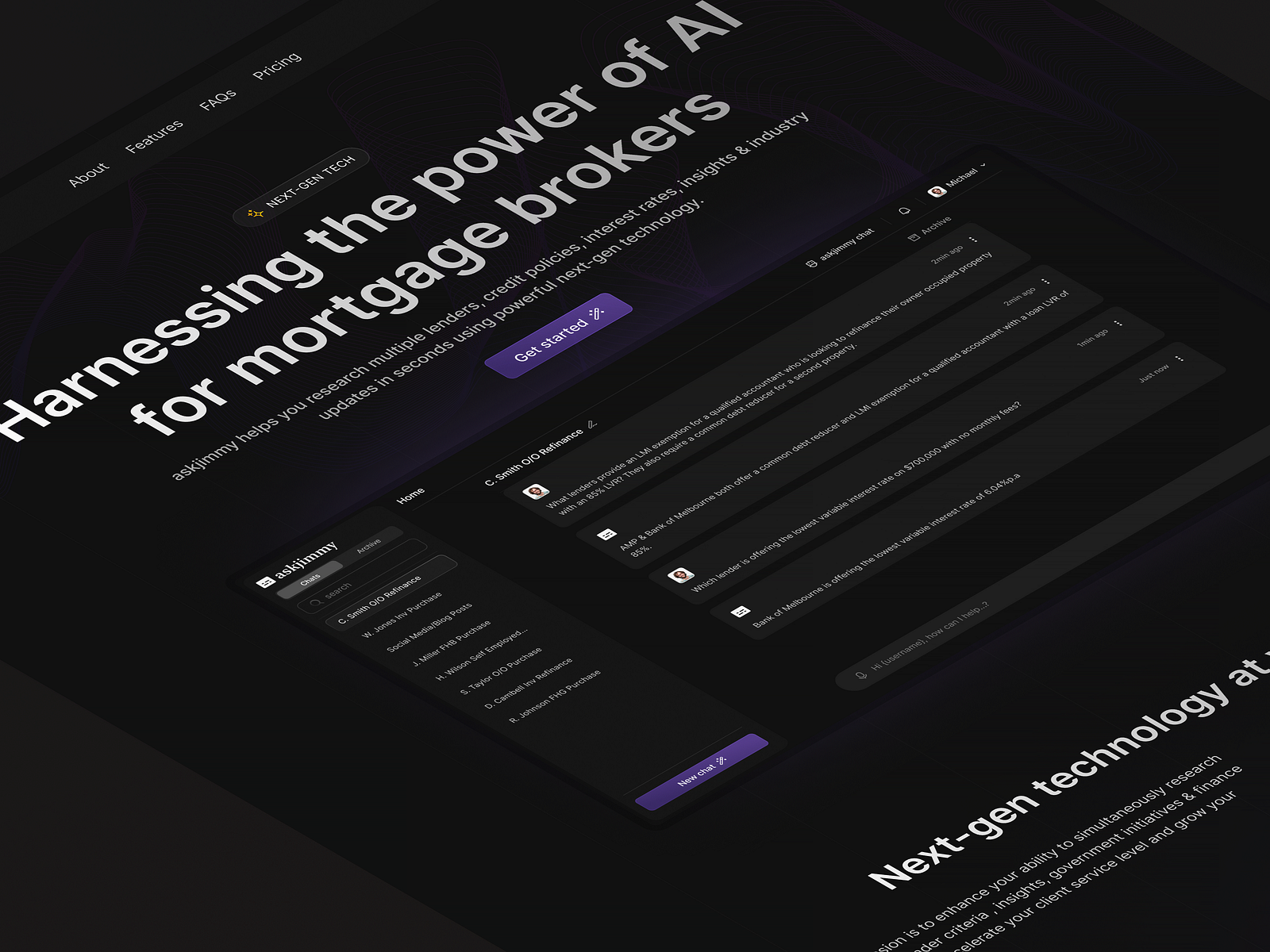 AI assistant for mortgage brokers by Peter Grochowski on Dribbble